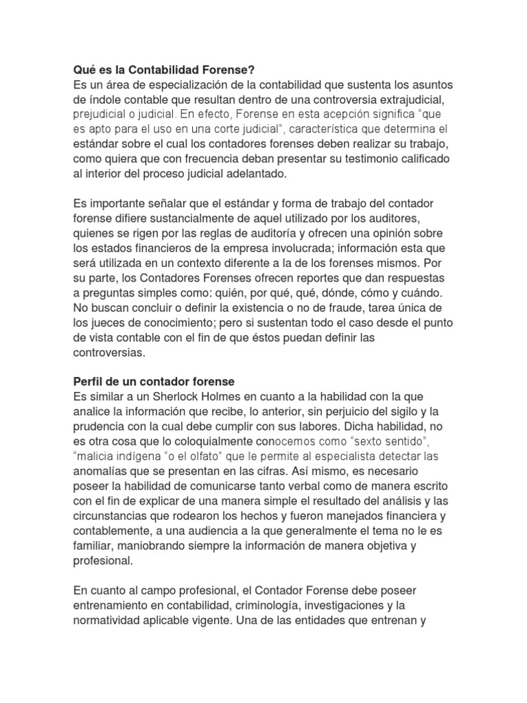 Contabilidad Forense: Guía Esencial | PDF | Contador | Contabilidad