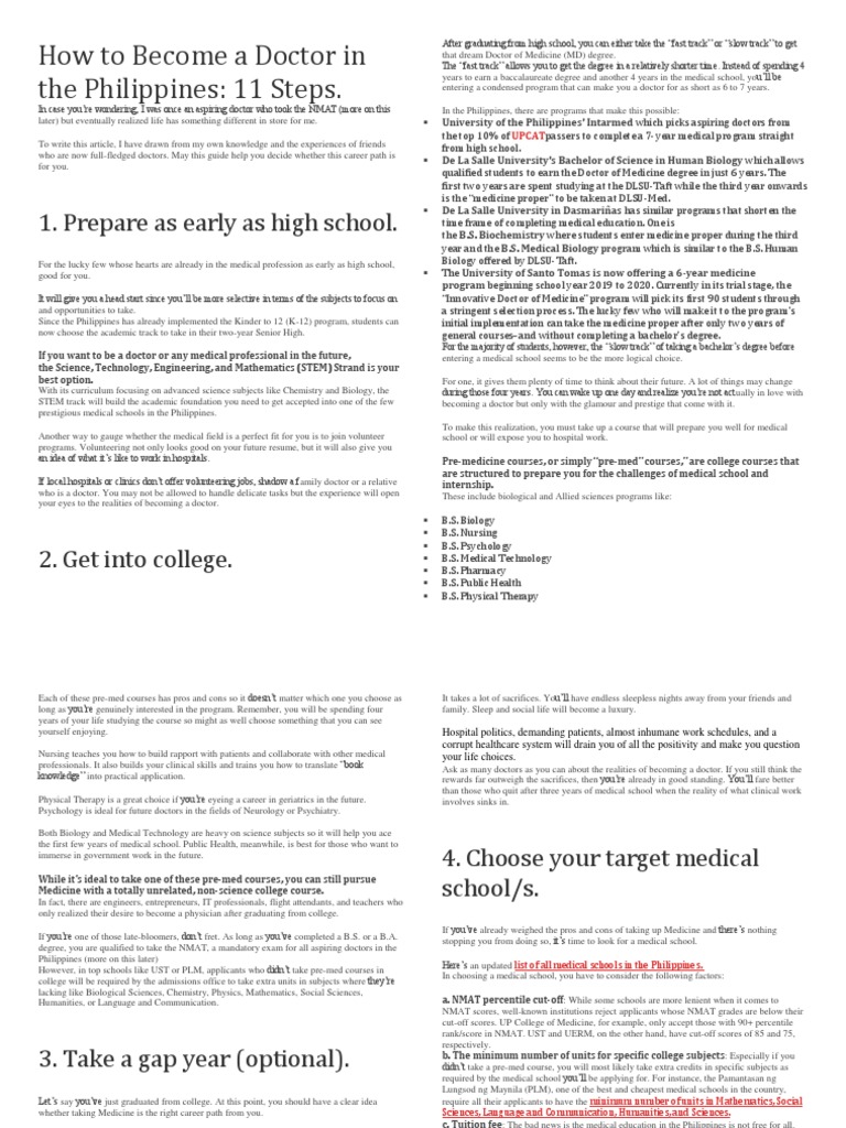 How To Become A Doctor in The Philippines | PDF | Medical School ...