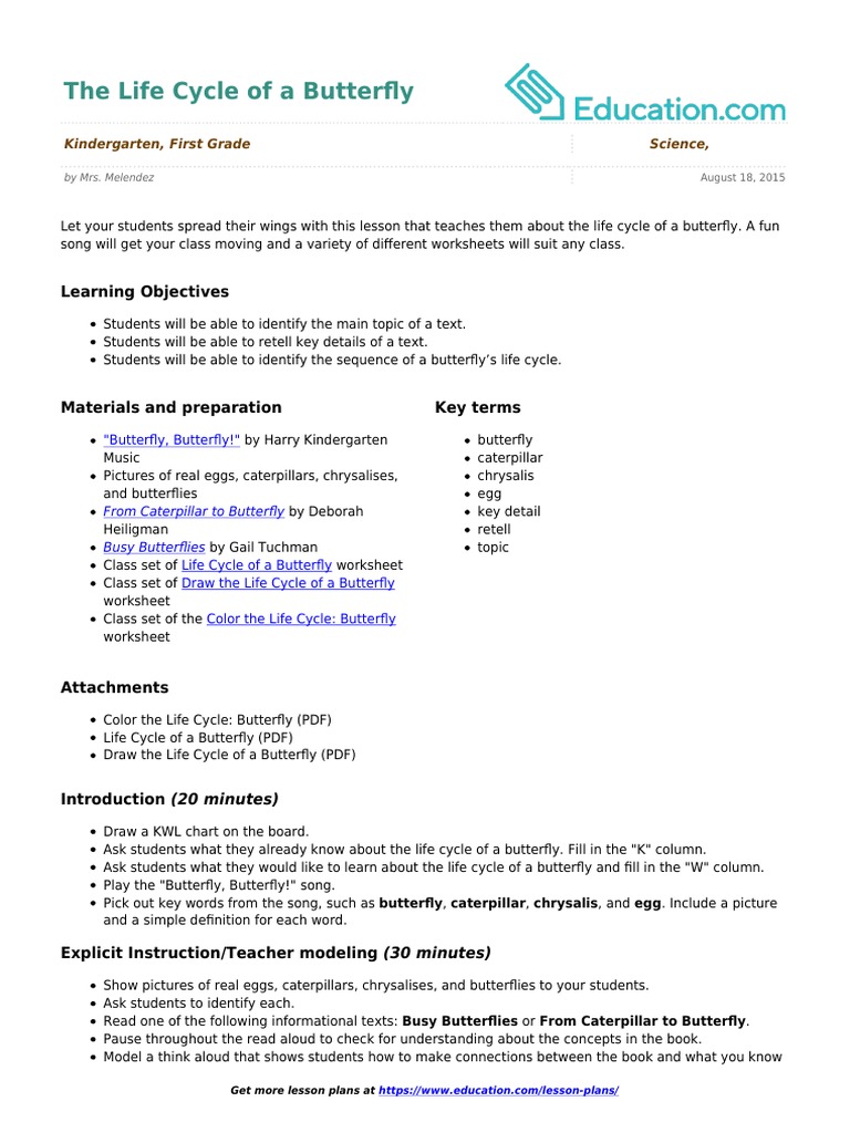 Life Cycle of A Butterfly PDF | PDF | Pupa | Butterfly