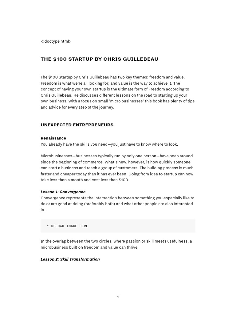 The 100 Startup Book Summary and PDF | PDF | Startup Company | Small ...