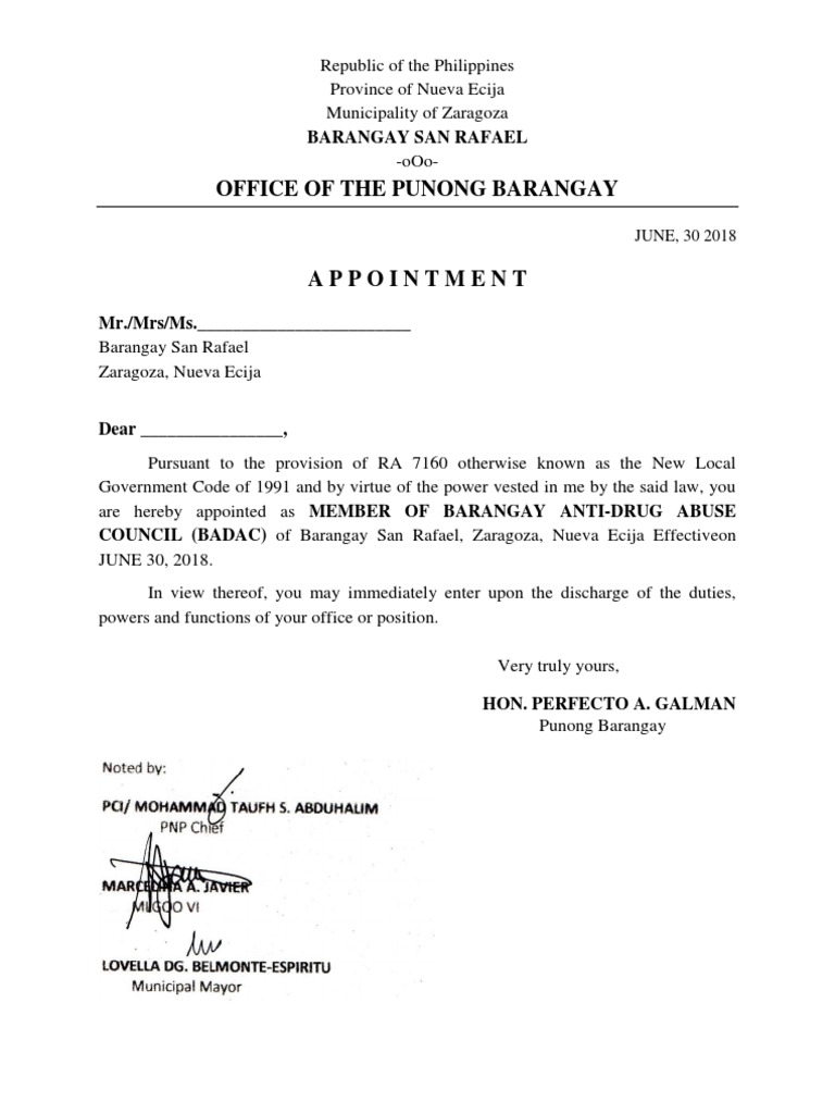 Tanod Appointment | PDF | Public Sphere | Virtue