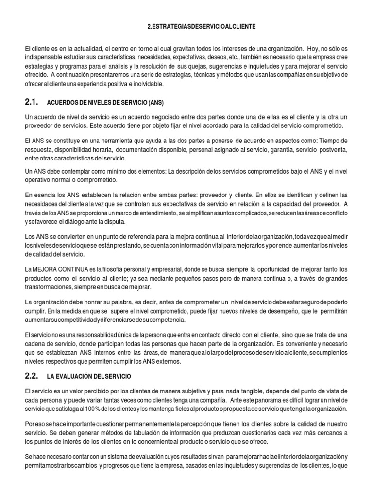 Estrategias de Servicio Al Cliente | PDF | Cliente | Business