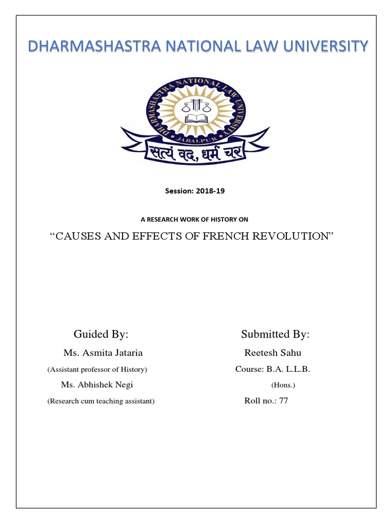 An Analysis of the Causes and Effects of the French Revolution Through ...