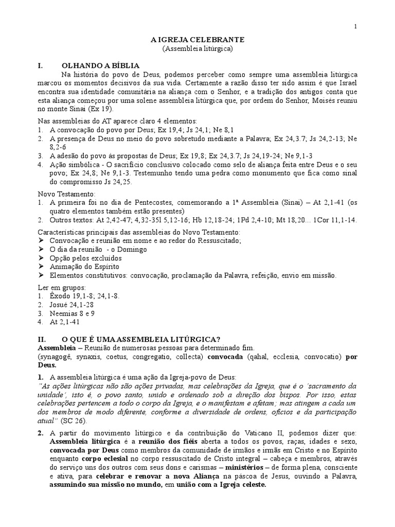 Assembleia Litúrgica | PDF | Liturgia | Livro do Êxodo