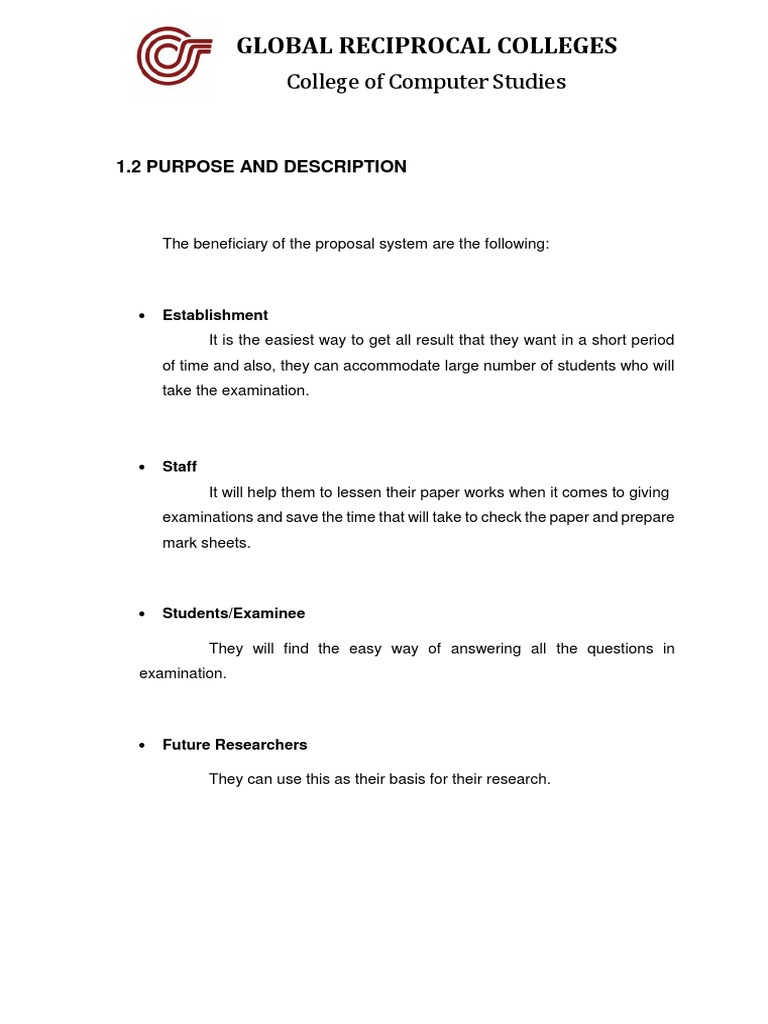 Purpose and Description | PDF