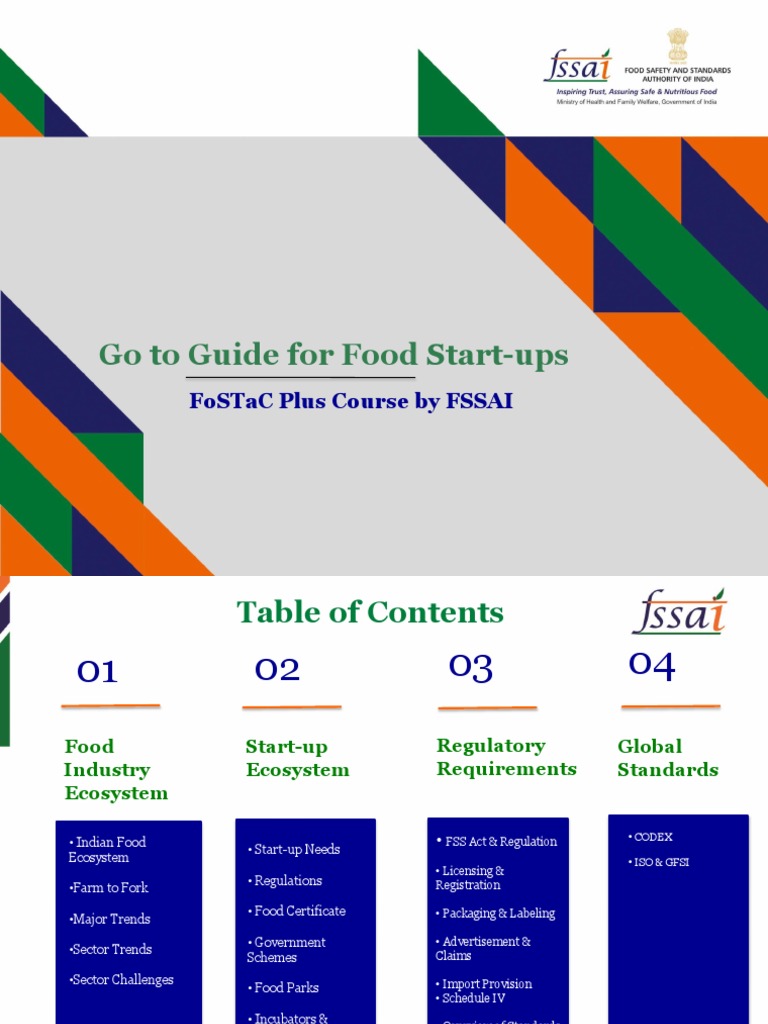 Go To Guide For Food Start-Ups: Fostac Plus Course by Fssai | PDF ...