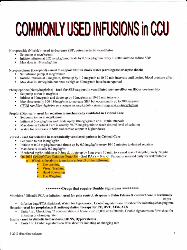 ICU Drugs | PDF | Shock (Circulatory) | Intensive Care Unit