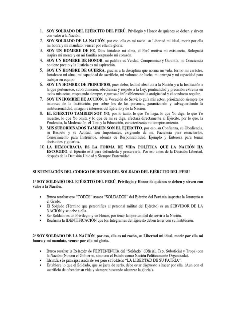 Codigo Real Ejercito Del Peru | Descargar gratis PDF | Disciplinas ...