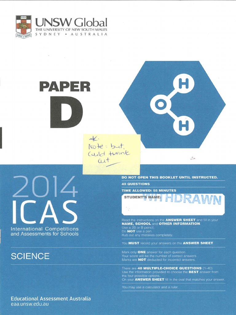 2014 Icas 7 Science Colour | PDF