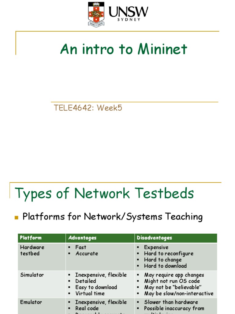 An Intro To Mininet: TELE4642: Week5 | PDF | Network Topology ...