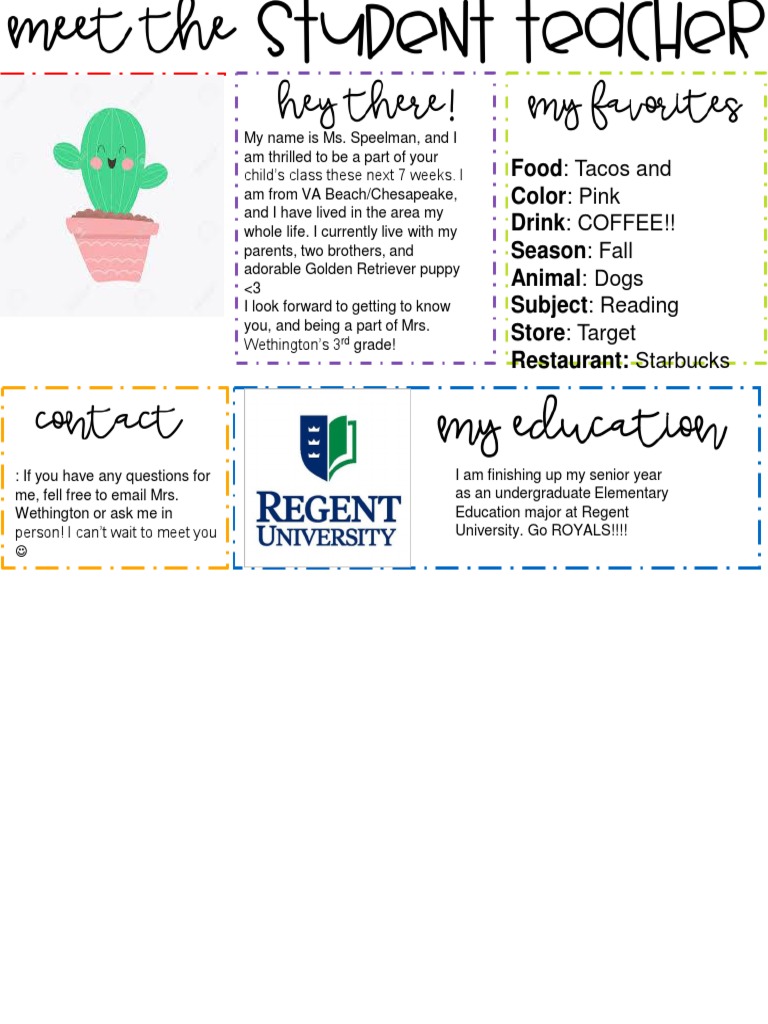 Meet The Student Teacher | PDF