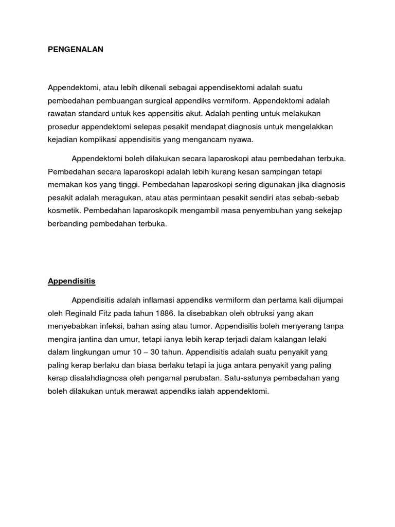 Appendectomy | PDF