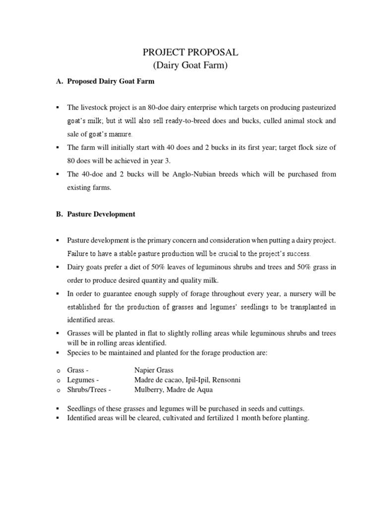 Dairy Goat Farming Project Proposal | PDF | Internal Rate Of Return | Goat