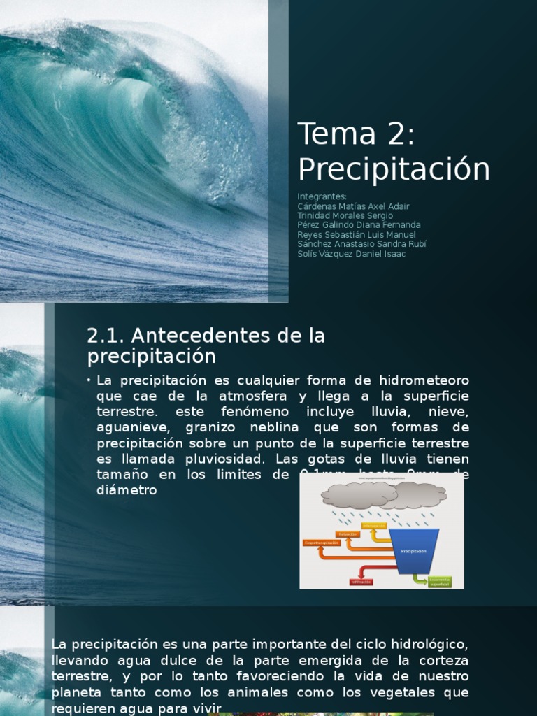 Tema 2. Precipitación | PDF | Precipitación | Gota (líquido)