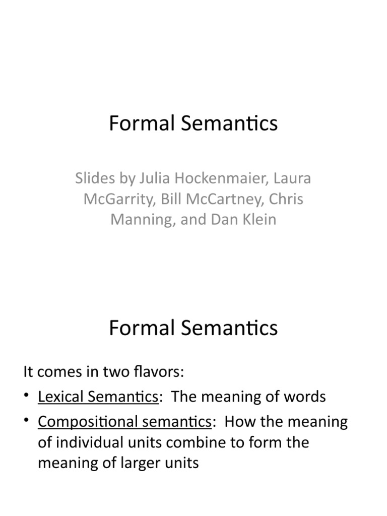 Compositional Semantics
