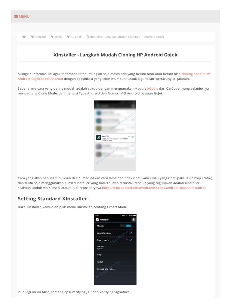 XInstaller - Langkah Mudah Cloning HP Android GoJek | PDF