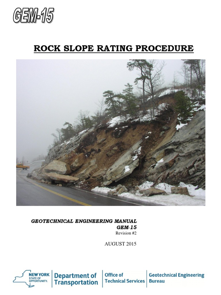 Rock Slope Rating Procedure: Geotechnical Engineering Manual GEM-15 ...