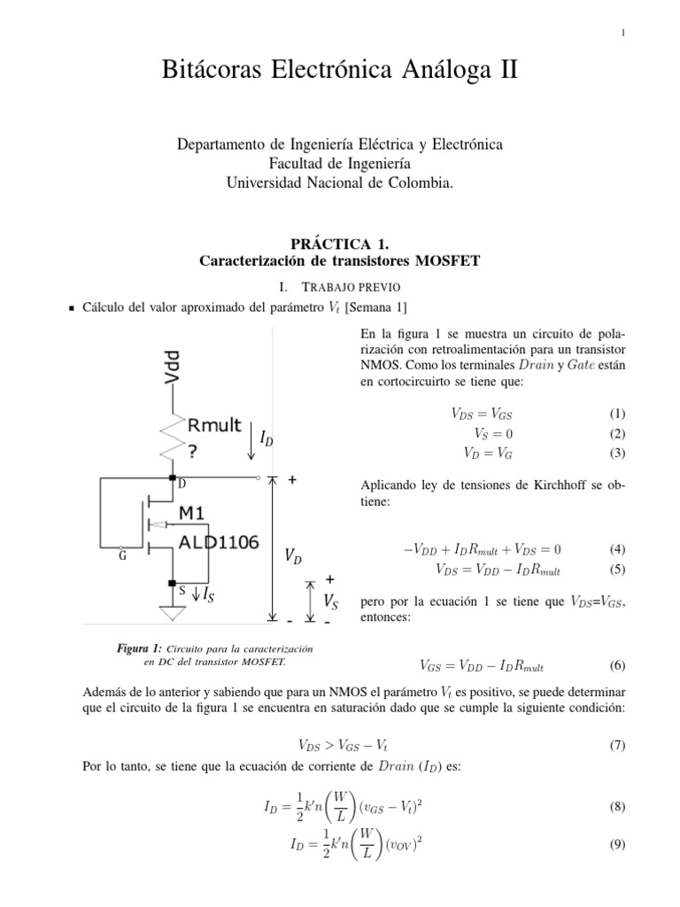Caracterización del ALD1106 MOSFET | PDF | Transistor | Mosfet