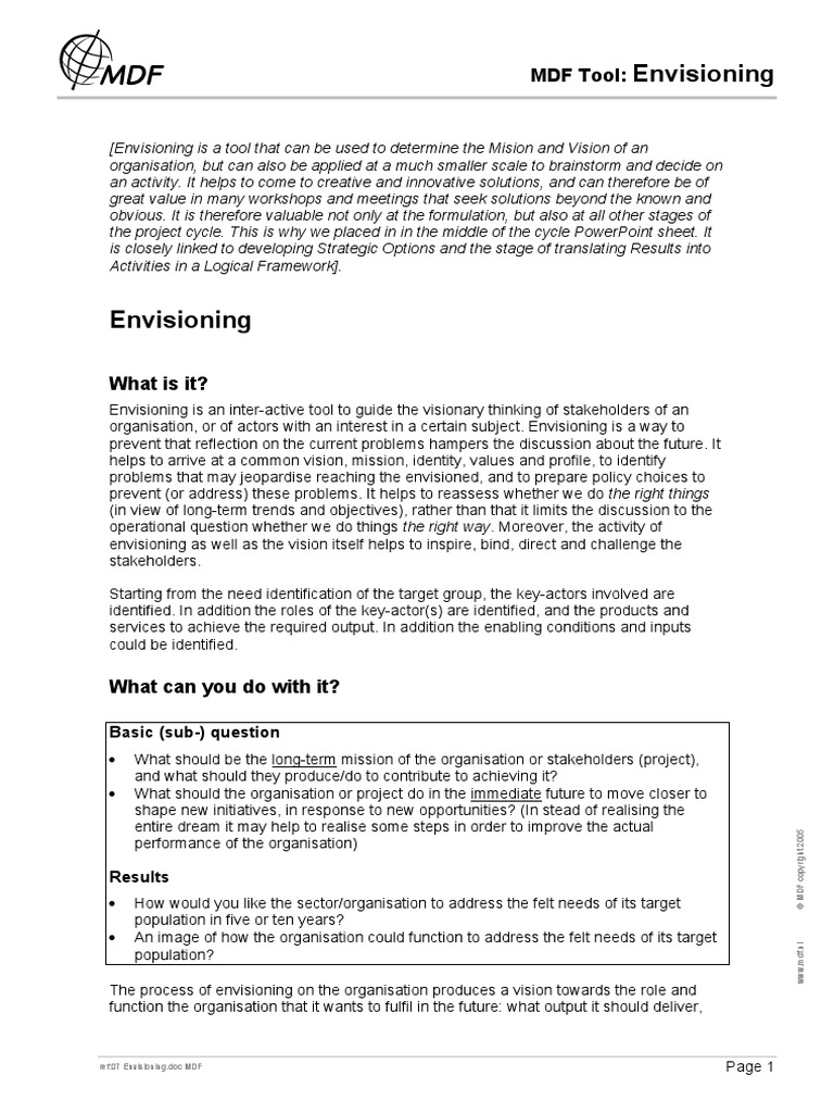 Envisioning PDF | Download Free PDF | Brainstorming | Business