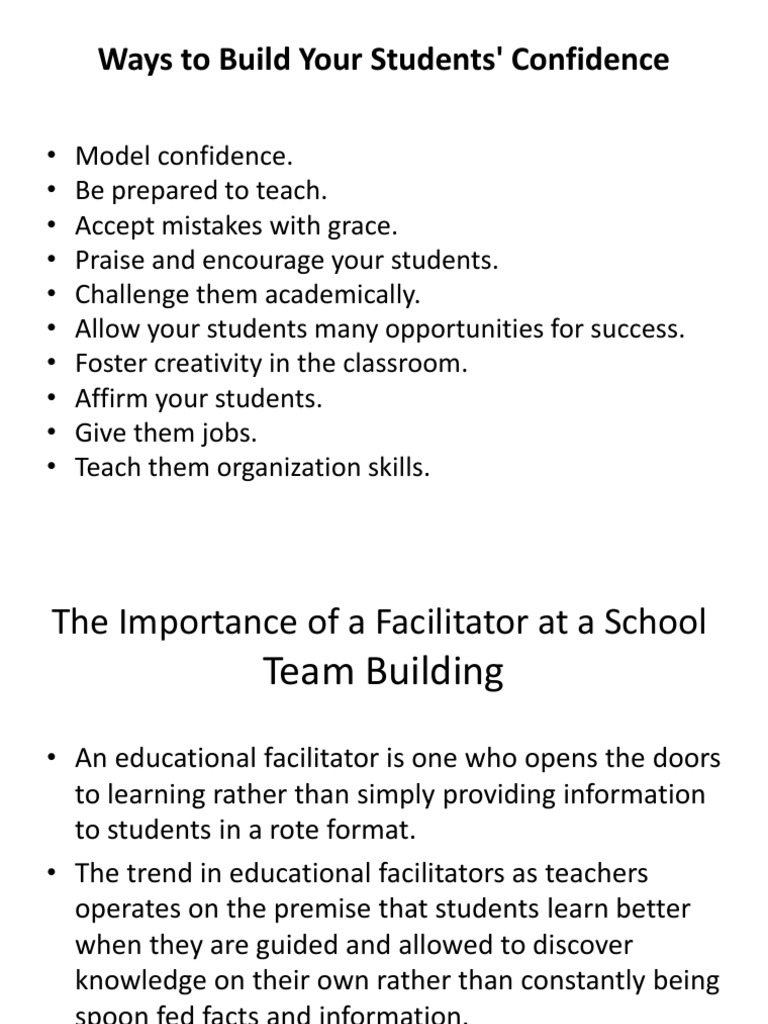 Ways To Build Your Students' Confidence | PDF