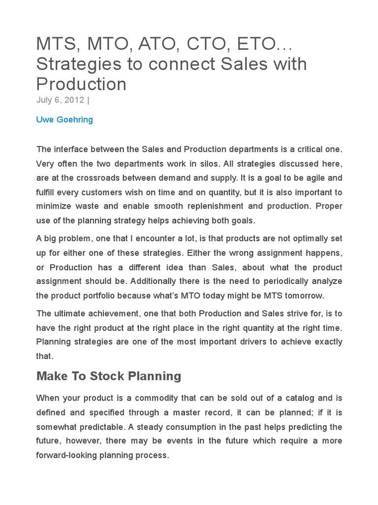 MTS Mto Ato Cto Eto PDF | Download Free PDF | Inventory | Business