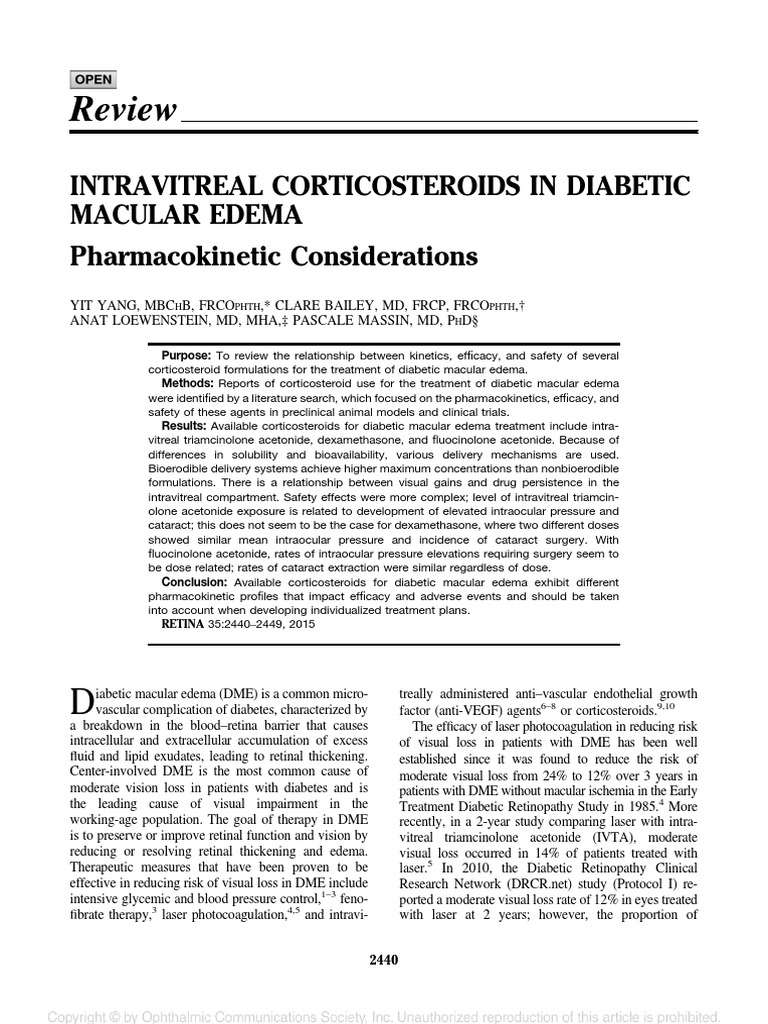 Review: Intravitreal Corticosteroids in Diabetic Macular Edema ...