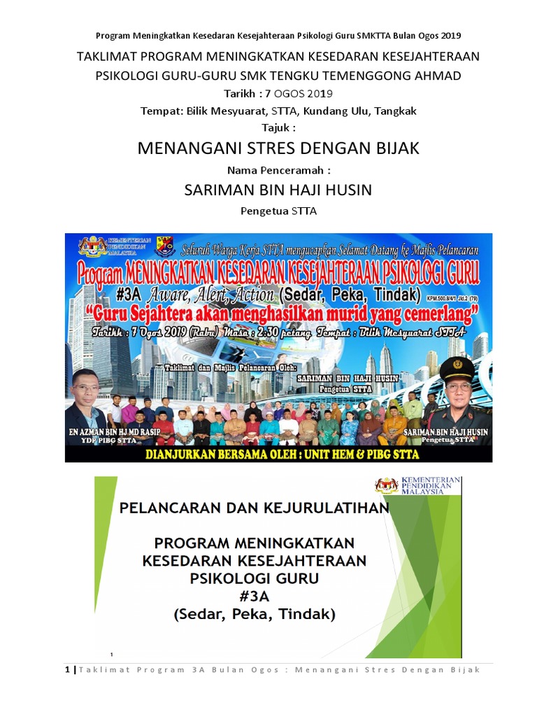 Taklimat Program Meningkatkan Kesedaran | PDF | Karier & Perkembangan