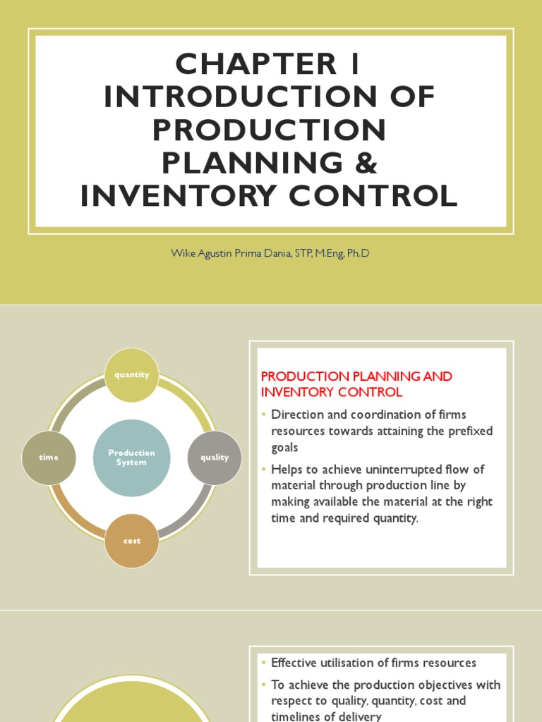 CHAPTER 1 Introduction of PPIC | PDF | Inventory | Resource