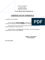 Purok Certification: Republic of The Philippines Province of Sarangani ...
