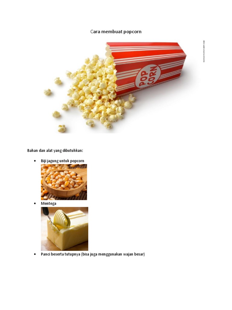 Panduan Membuat Popcorn Sederhana | PDF