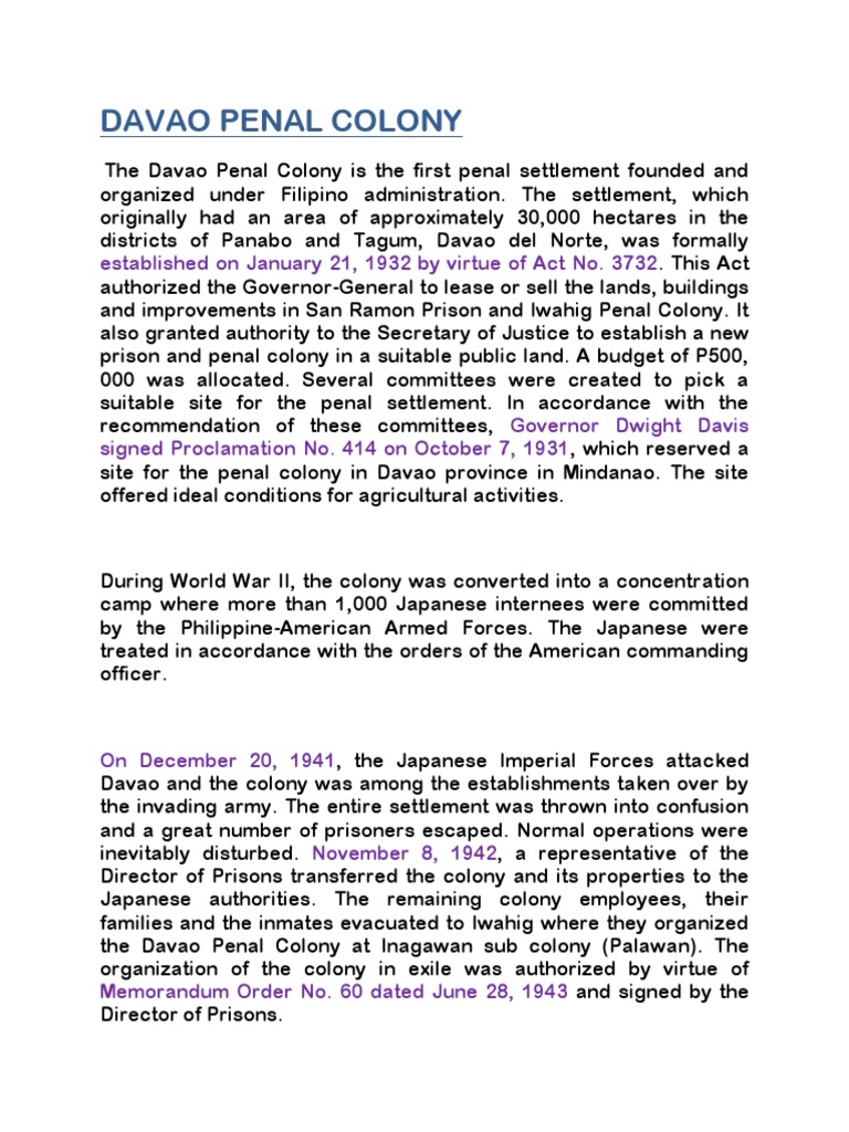 Davao Penal Colony | PDF | Prison | Criminology