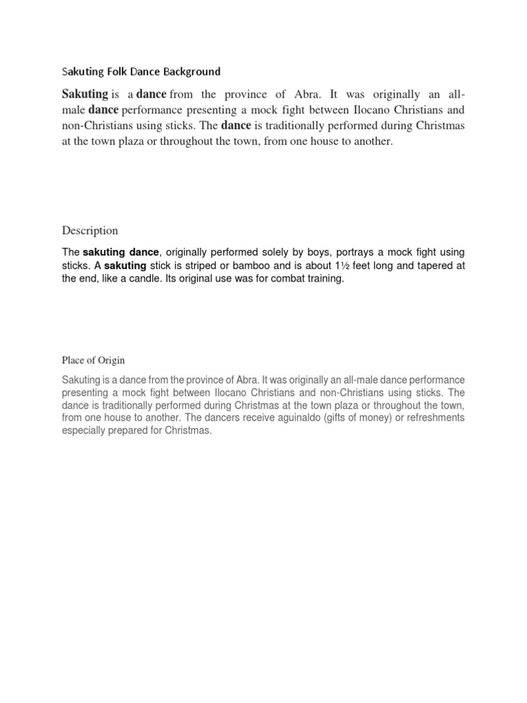 Sakuting Folk Dance Background | PDF | Art | Classics