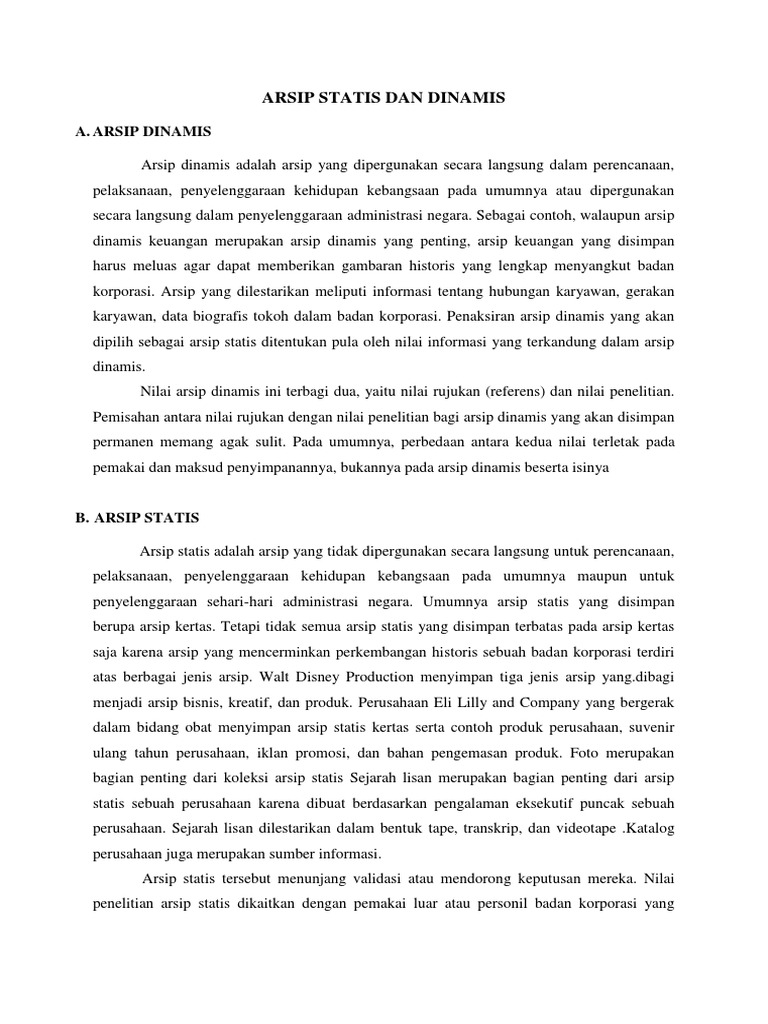 Arsip Statis Dan Dinamis | PDF | Sains & Matematika