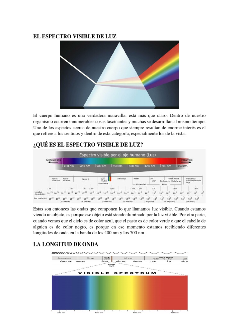 El Espectro Visible de Luz | PDF | Espectro electromagnético | Color