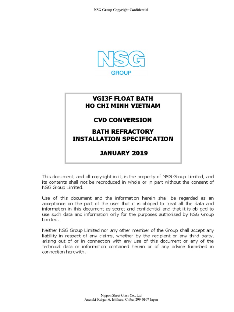 Bath Refractory Installation Specification | PDF | Refractory ...