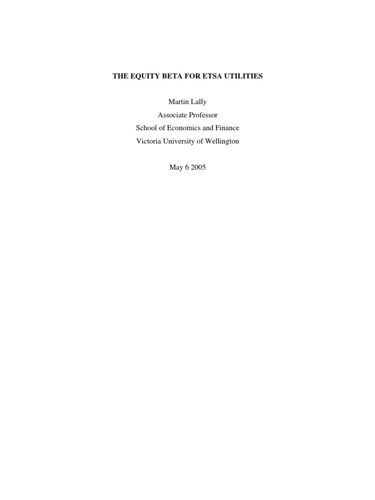 ETSA Utilities Equity Beta Analysis | PDF | Law