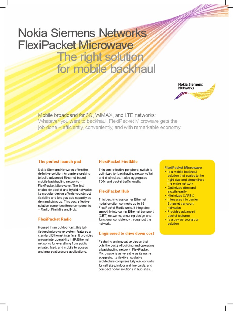 The Right Solution For Mobile Backhaul: Nokia Siemens Networks Flexipacket Microwave | PDF ...