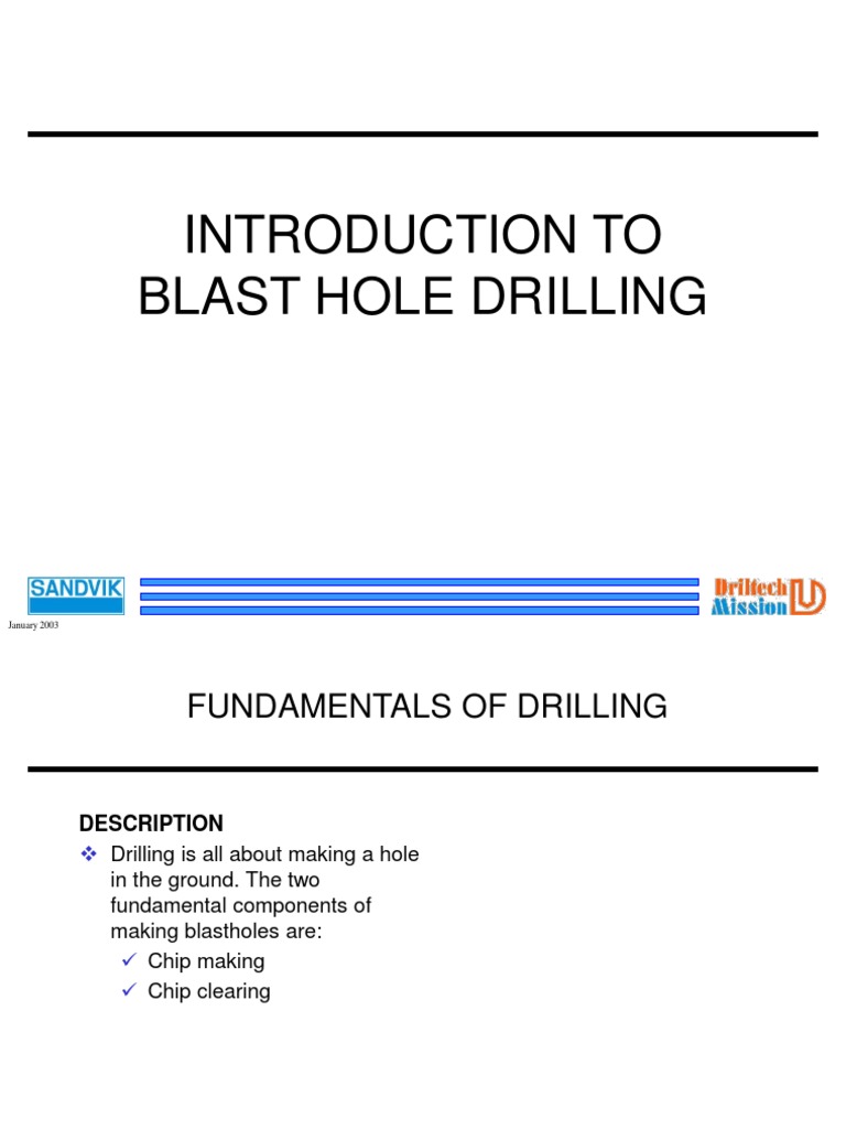 Introduction To Blast Hole Drilling | PDF | Drilling | Drilling Rig