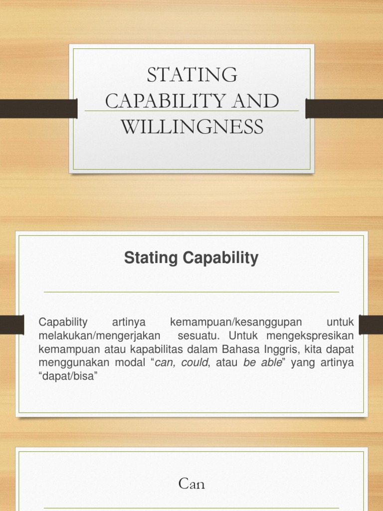 Capability and Willingness | PDF