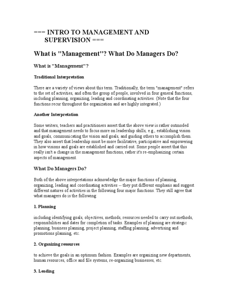 Intro To Management and Supervision | PDF | Goal | Swot Analysis