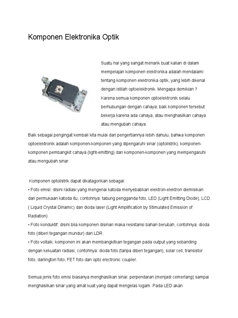 Komponen Elektronika Optik | PDF