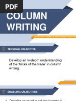 How To Write Columns | PDF | Journalism | News