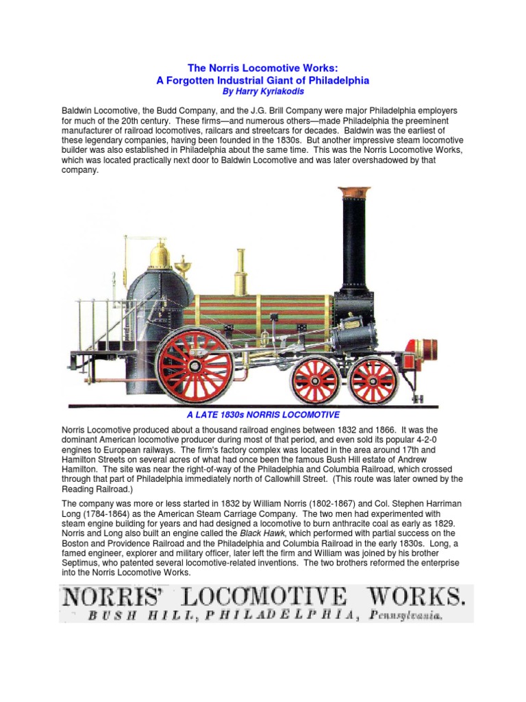 The Norris Locomotive Works: A Forgotten Industrial Giant of ...