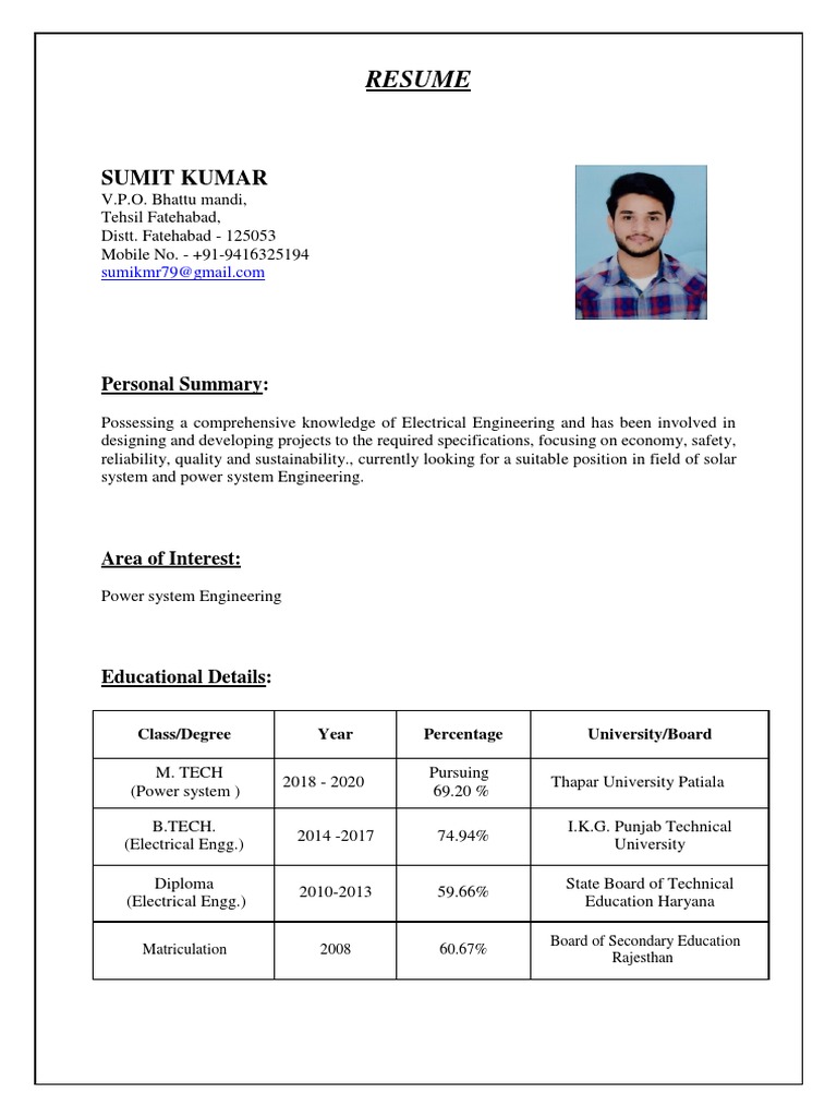 Resume Sumit | PDF | Scada | Automation