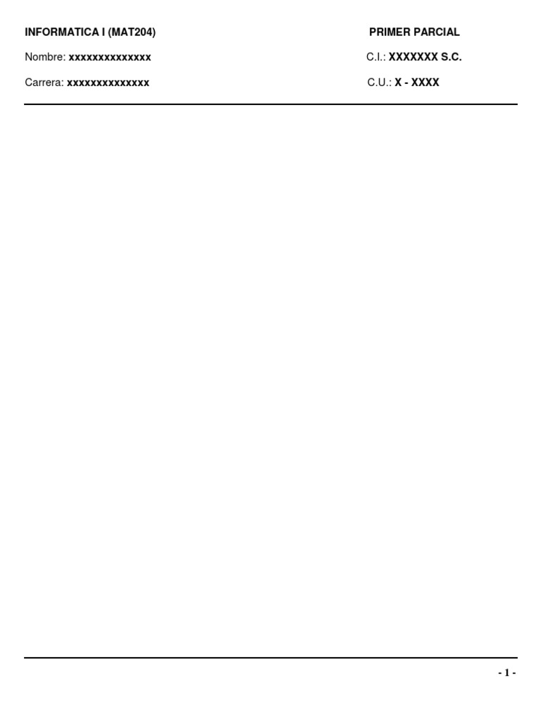 Formato de Examen | PDF