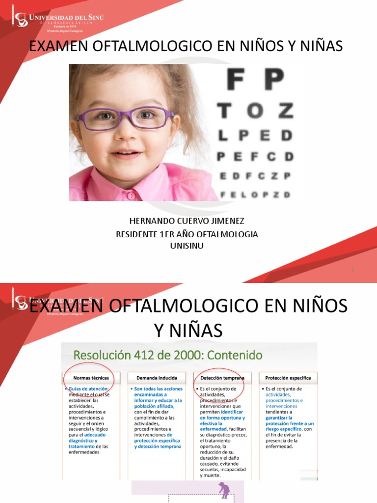 Examen Oftalmologico en Niños FINAL | PDF | Especialidades Medicas | Visión