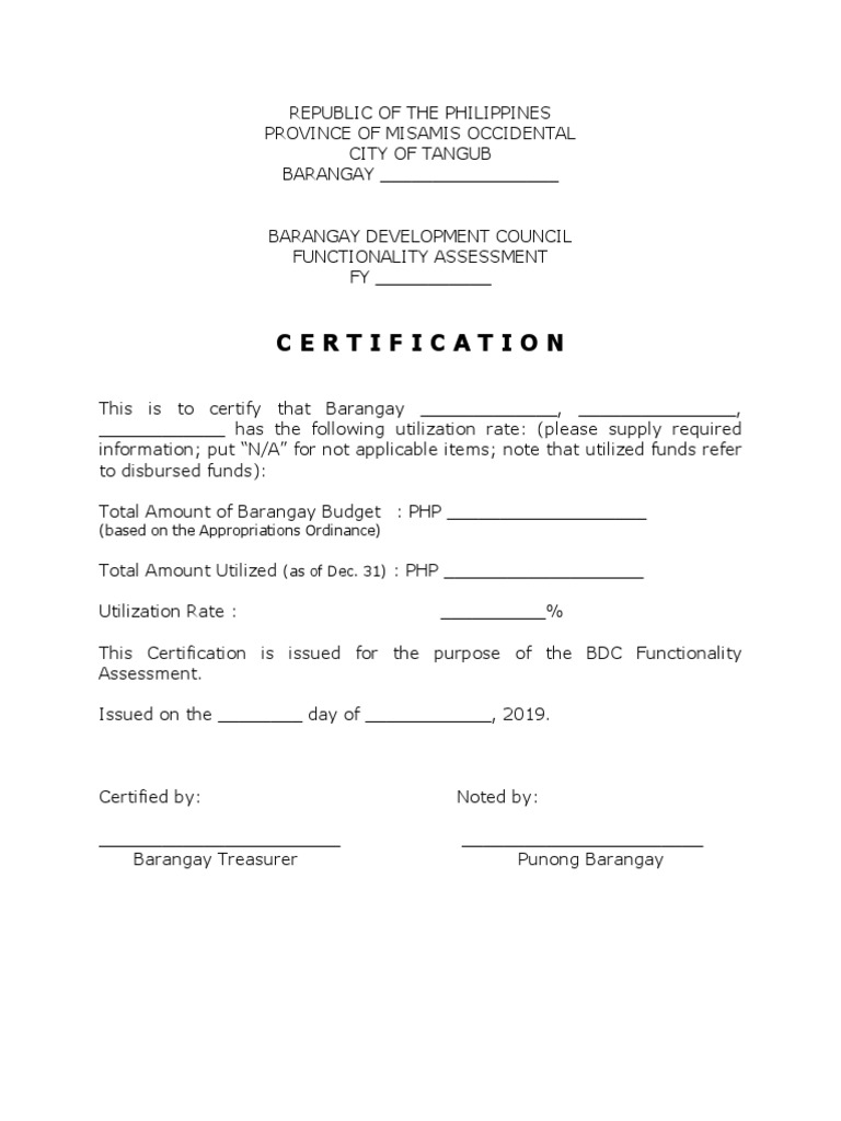 Certificate of Utilization Rate | PDF