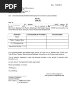 Epfo India New Joint Declaration Form | PDF