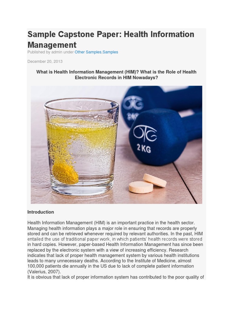 Sample Capstone Paper: Health Information Management | PDF | Electronic ...