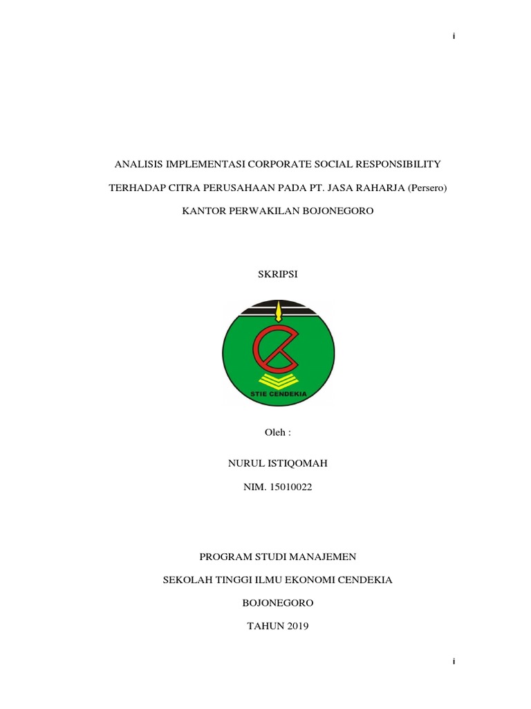 Analisis Implementasi Corporate Social Responsibility Terhadap Citra ...
